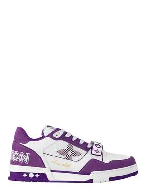 LOUIS VUITTON Trainer Monogram Strapin Sneakers - White/purple