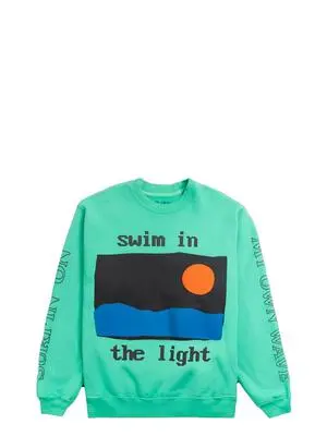 KID CUDI Rolling Loud Swim In The Light Crewneck Sweatshirt - Teal