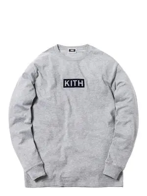 Kith Classic Logo Long Sleeve Tee Shirt - Heather Grey
