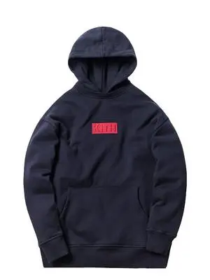 Kith Classic Logo Williams Ii Hoodie - Navy Blue