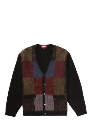 Supreme Brushed Grid Cardigan - Black