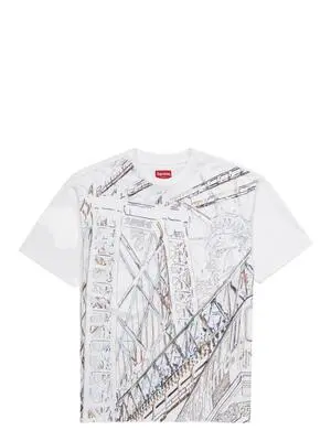 Supreme Bridge Embroidered Short Sleeve Tee Shirt - White