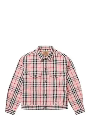 Supreme Burberry Denim Trucker Jacket - Pink