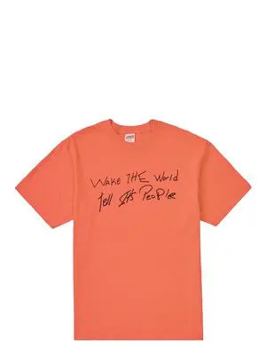 Supreme Buju Banton Wake The World Tee Shirt Neon Orange