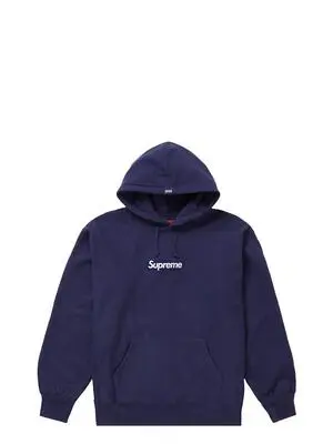 Supreme Box Logo Hooded Sweatshirt - Washed Navy Blue