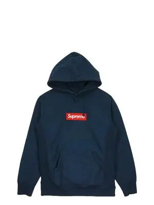 Supreme Box Logo Hooded Sweatshirt Navy Blue
