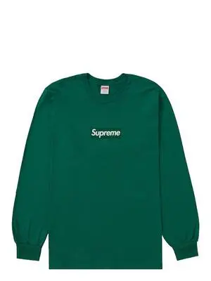 Supreme Box Logo Long Sleeve Tee Shirt - Light Pine