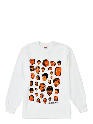 Supreme Faces Long Sleeve Tee Shirt - White