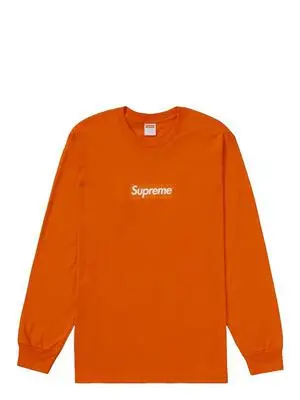 Supreme Box Logo Long Sleeve Tee Shirt - Orange