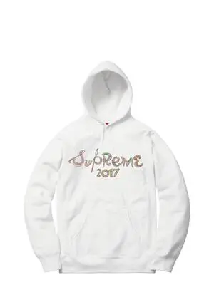 Supreme Brush Logo Hoodie - White