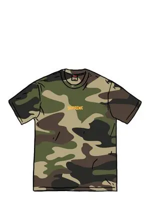 Supreme Bullion Logo Short Sleeve Top - Woodland Camo
