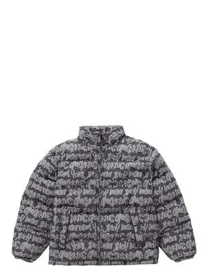 Supreme Fat Tip Jacquard Denim Puffer Jacket - Black
