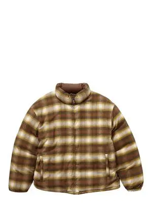 Supreme Flannel Reversible Puffer Jacket - Brown