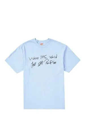 Supreme Buju Banton Wake The World Tee Shirt Light Blue