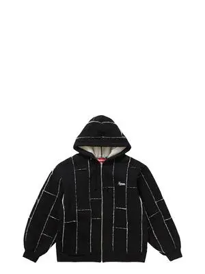 Supreme Faux Shearling Zip Up Hooded Sweatshirt - Black