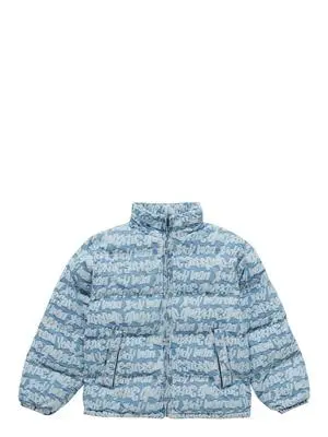 Supreme Fat Tip Jacquard Denim Puffer Jacket - Blue