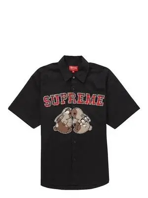 Supreme Bunnies Short Sleeve Work Shirt - Black