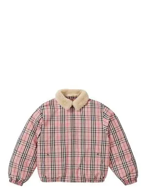 Supreme Burberry Shearling Collar Puffer Jacket - Pink