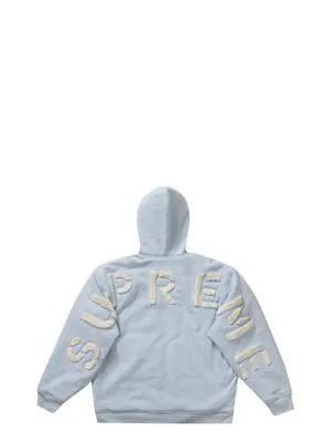 Supreme Faux Fur Lined Zip Up Hooded Sweatshirt Light Blue