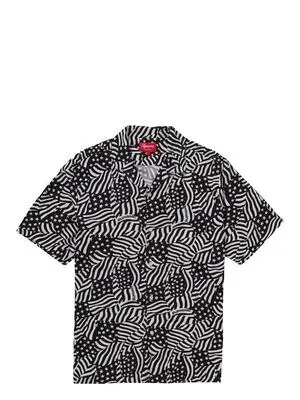 Supreme Flags Rayon Short Sleeve Shirt - Black Flags