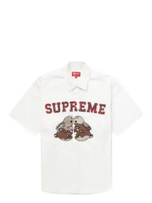 Supreme Bunnies Short Sleeve Work Shirt - White