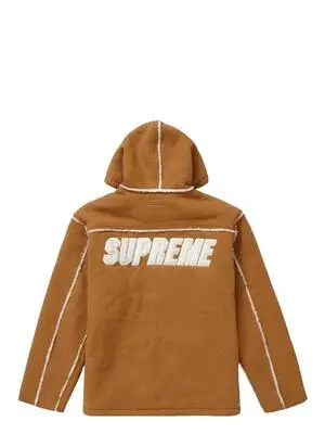 Supreme Faux Shearling Hooded Jacket - Tan
