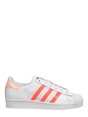 Adidas Superstar Lace Up Sneakers - Cloud White/signal Pink/shock Purple