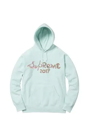 Supreme Brush Logo Hoodie - Ice Blue