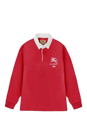 Supreme Burberry Rugby Shirt - Red