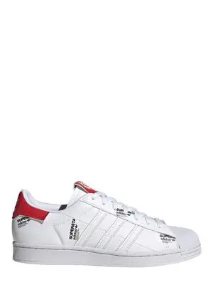 Adidas Superstar Logo Sneakers - Cloud White/vivid Red/core Black