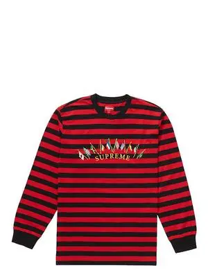 Supreme Flags Long Sleeve Top - Red Stripe