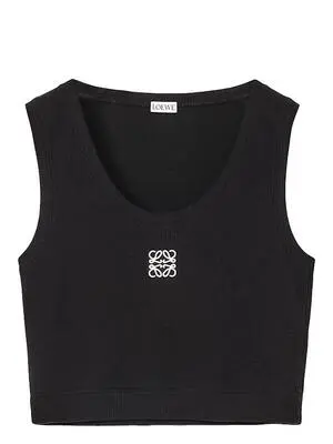 LOEWE Cropped Cotton Anagram Tank Top