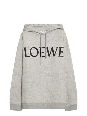 Loewe Oversized Cotton Hoodie - Grey Melange