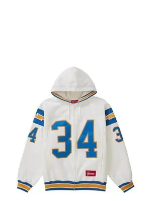Supreme Football Zip Up Hooded Sweatshirt - White