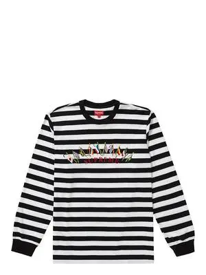Supreme Flags Long Sleeve Top - White Stripe