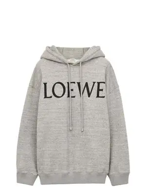 Loewe Oversized Cotton Hoodie - Grey Melange