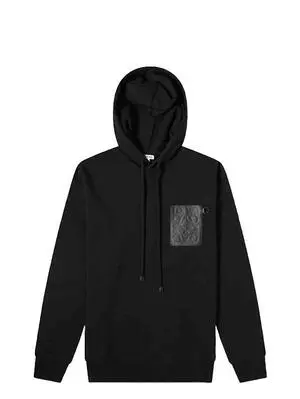 Loewe Anagram Leather Patch Hoodie - Black