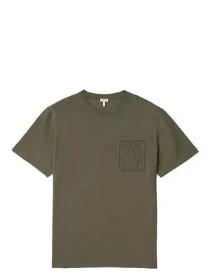 Loewe Debossed Anagram Cotton T-shirt - Dark Khaki Green