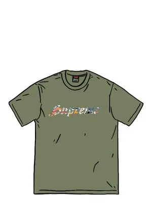 Supreme Floral Appliqu Short Sleeve Top Olive