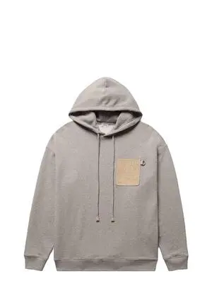 Loewe Anagram Leather Patch Hoodie - Grey