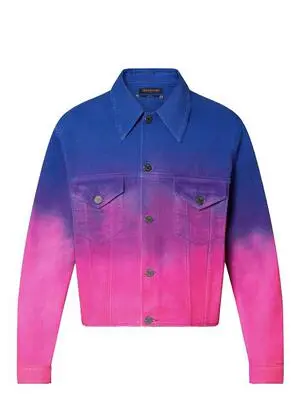 LOUIS VUITTON Cropped Gradient Denim Jacket - Grege