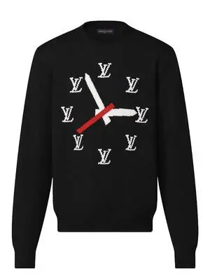 LOUIS VUITTON Clock Instarsia Pullover - Black