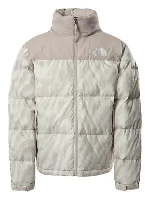 The North Face 1996 Printed Retro Nuptse 700 Fill Packable Jacket Silver Grey Wooden Tiger Print