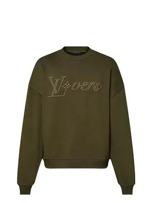 LOUIS VUITTON Cotton Signature Crewneck Sweatshirt - Olive