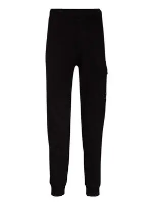 C.P. COMPANY Diagonal Raised Fleece Sweatpants - Black