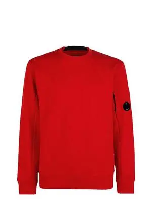 C.P. COMPANY Diagonal Raised Fleece Sweatshirt - Fiery Red