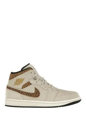 JORDAN 1 Mid Se Brown Elephant Sneakers - Light Orewood Brown/white/light British Tan