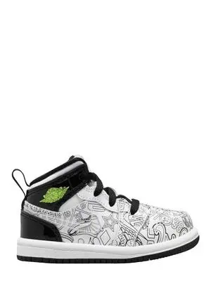 JORDAN 1 Mid Se Diy Sneakers - White/black/volt