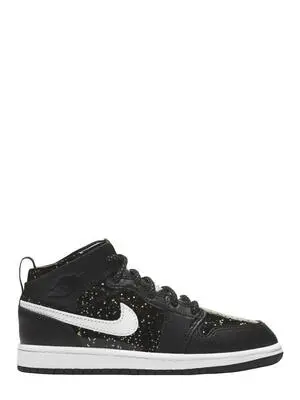 JORDAN 1 Mid Se Glitter Sneakers - Black/white