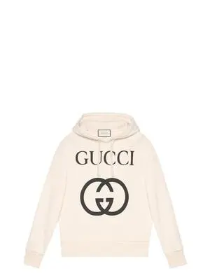 Gucci Interlocking G Oversize Fit Hoodie - Off/white/black